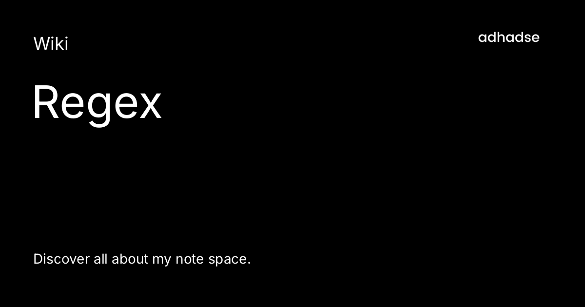 Regex - Wiki